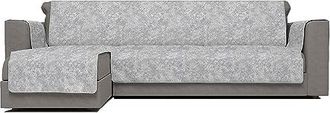 Italian Bed Linen Glamour, Rutschfester Sofabezug mit Halbinsel SX, Hellgrau, 240 cm