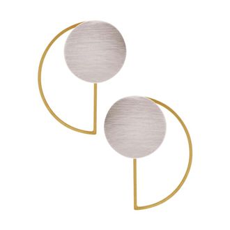 Dansk Copenhagen 2in1 Halbmond & Punkt 2-Ton-Ohrring - - Accessories - Damen - Grau - ONE SIZE