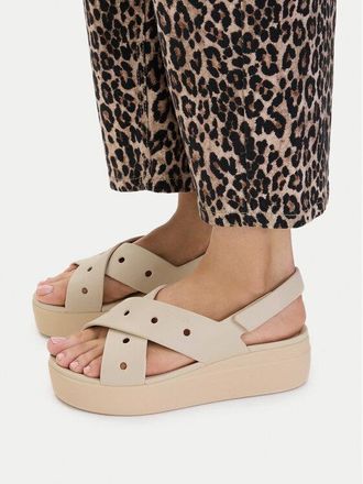 Crocs Sandalen Brooklyn 4U Cross Strap Sandal 212254 Beige