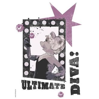 Komar Disney Deco-Sticker ULTIMATE DIVA | 50 x 70 cm | Wandtattoo, Wandbild, Wandsticker, Wandaufkleber, Miss Piggy, Muppets, Stern, Kuss, Kinderzimmer -140