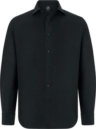 Boggi Milano Homme, Chemises, Noir, Taille: S Chemise en lin coupe droite
