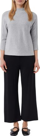 Comma Strickpullover aus Viskosemix mit Stehkragen