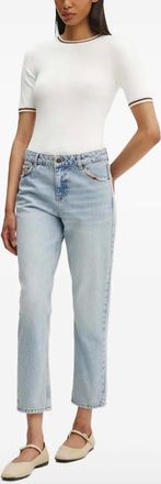 A.L.C. t-shirt côtelé à encolure ras du cou - Blanc