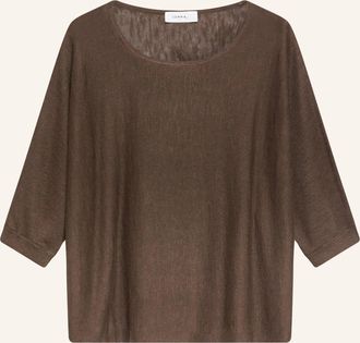 Comma Comma Pullover Mit Leinen Und 3/4-Arm braun