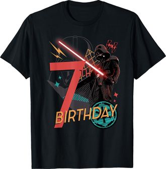 Star Wars Darth Vader 7th Birthday Abstract Background T-Shirt