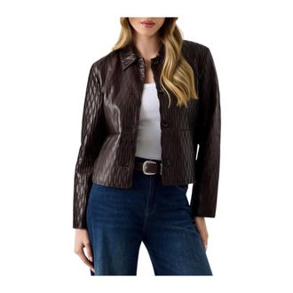 Guess Walker Wave Plissee-PU-Jacke - - Jackets - Damen - Braun - S