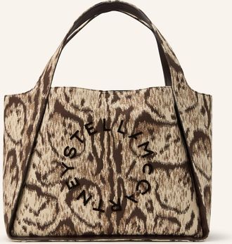 Stella McCartney Shopper Logo Cloud Leopard Large Mit Pouch braun