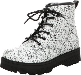 Skechers Gravlen Hi Doodle Down Bottine, Silver PU/Black Trim, 32 EU
