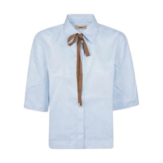 Herno Femme, Blouses et Chemises, Bleu, Taille: 42 FR Chemise Contemporaine Raffin&eacute;e