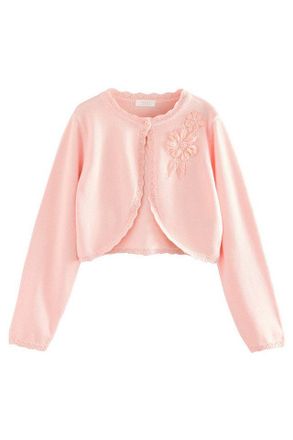 Next Strickjacke Eleganter Shrug mit Zierdetails 100 % Baumwolle (1-tlg)