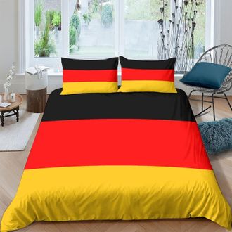 Generic Deutsche Flaggen Bettw&auml;sche 135x200 3D Drucken Flaggen Bettw&auml;sche-Sets Weiche Kuschelig Mikrofaser Bettbezug mit 2 Kissenbez&uuml;ge 80x80 cm mit Rei&szlig;versc