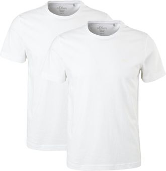 s.Oliver Herren T Shirt (DE/NL/SE/PL, Alphanumerisch, XXL, Regular, Regular, 2 x wei&szlig;)