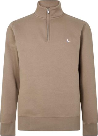Jack Wills Barchester Sweatshirt f&uuml;r Herren, mit kurzem Rei&szlig;verschluss (Hellbraun)