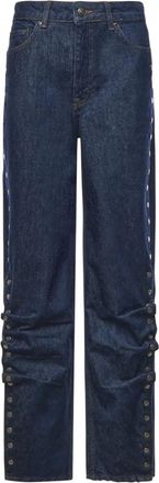 Rotate Rotate Birger Christensen, Femme, Jeans, Bleu, Taille: W26 Jean Large Boutonn&eacute;