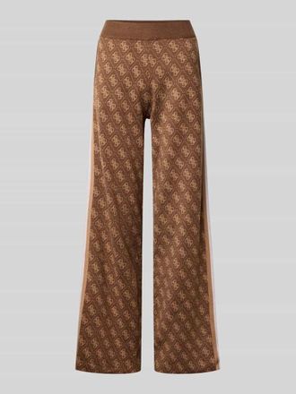 Guess Wide Leg Strickhose mit Logo-Muster Modell ANEIRA