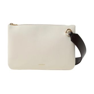 Jil Sander Femme, Sacs, Blanc, Taille: ONE Size Sac bandoulière en cuir avec fermeture éclair