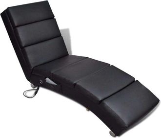 vidaXL Massage-Chaiselongue Schwarz Kunstleder Vidaxl