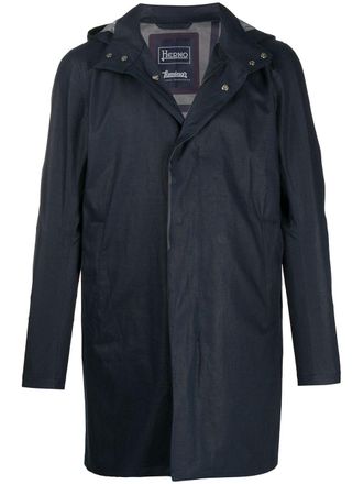 Herno Beschichteter Kapuzenparka - Blau