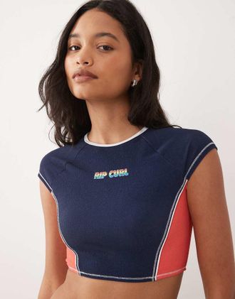 Rip Curl Haut de bikini court color block - Bleu marine