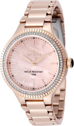 Invicta Angel 50647 Damenuhr - Quarzwerk - Edelstahl mit ros&eacute;goldenem Zifferblatt - 38 mm