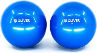 Oliver 1 kg Gewichtsb&auml;lle 1 Paar - Pilatesball ideal f&uuml;r Fitness, Functional Training, Yoga & Pilates - Toning Ball &Oslash; 11 cm blau
