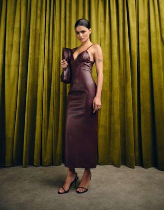 Bardot Estine - Robe mi-longue - Bordeaux-Rouge