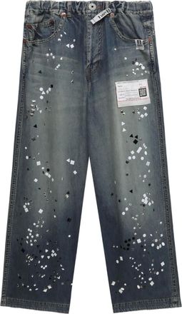 Miharayasuhiro Verzierte Jeans mit Stretchbund - Blau