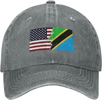 Generic Drapeaux Am&eacute;ricains Et Tanzaniens De Style D&eacute;chir&eacute; Homme Femme Casquette Trucker Athl&eacute;tique Trucker Caps S&eacute;chage Rapide Chapeau De Cowboy pour Voyage 