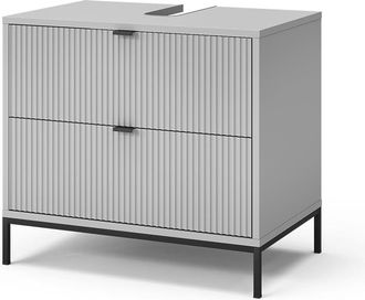 Vicco Waschbeckenunterschrank Eliza, Grau, 70 x 63 cm mit 2 ausziehbaren Schubladen