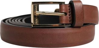 Dolce & Gabbana Homme, Accessoires, Brun, Taille: ONE Size Ceinture Classique en Cuir avec Boucle en M&eacute;tal