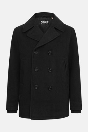 Schott NYC Caban Schwarz Pea Coat Jacke