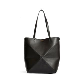 Loewe Medium Puzzle Fold Tote In Shiny Calfskin