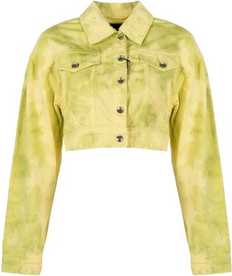 Patrizia Pepe Veste en jean courte - Femme - Vestes - Jaune - Taille: 42 FR
