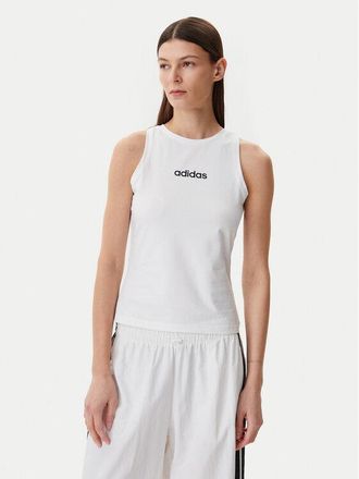 adidas Top Essentials Linear JC5799 Wei&szlig; Slim Fit
