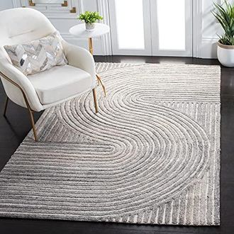 Safavieh Zeitgenössische Teppich für Wohnzimmer, Esszimmer, Schlafzimmer - Southampton Collection, Kurzer Flor, Beige, 183 X 274 cm
