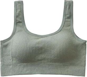 Generic Soutien-gorge de sport envelopp&eacute; dans le dos pour femme, avec rembourrage en latex, sans acier, sans acier, 2026, Vert, Taille unique