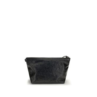 Balenciaga Calfskin Leather Clutch - Black