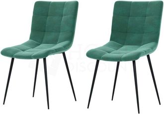 Home Discount Home Discount - Richton Esszimmerstühle, 2er-Set, Küchen-Thekenstühle mit Rückenlehne & Gepolstertem Sitz, Grün