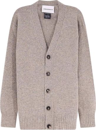 Amaranto V-Ausschnitt Cardigan - - Knitwear - Herren - Beige - S
