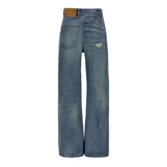 Maison Margiela Femme, Jeans, Bleu, Taille: W25 Twist Wide Leg Jeans