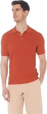 Gran Sasso Homme, Tops, Orange, Taille: XL Polo lavorazione a punto nocciolina