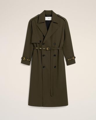 Ami Ami Paris - Gr&uuml;ner Trenchcoat aus Wolle Gr&uuml;n - Gr&ouml;&szlig;e: XXS - f&uuml;r Damen