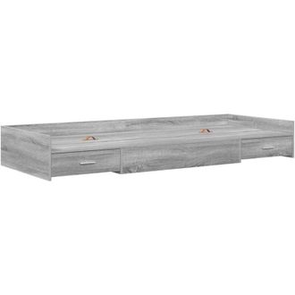 vidaXL Cadre de lit Gris Sonoma 100 x 200 cm Bois dingénierie vidaXL