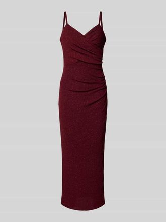 Troyden Collection Abendkleid mit V-Ausschnitt und Raffungen