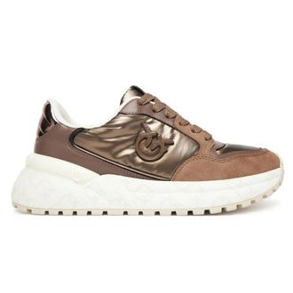 Pinko Leder-Sneakers mit runder Zehenkappe - - Shoes - Damen - Braun - 41 EU