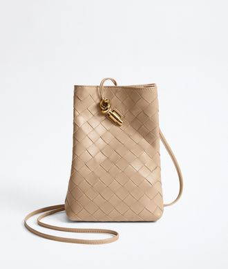 Bottega Veneta &Eacute;tui pour t&eacute;l&eacute;phone Andiamo - Gris - Femme - Unisex