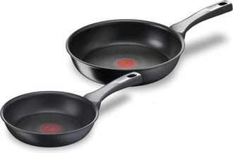 T-fal Unlimited On Lot de 2 po&ecirc;les 20/26 cm, Induction, Rev&ecirc;tement antiadh&eacute;sif r&eacute;sistant, Fonction Thermo-Signal, Fabriqu&eacute; en France G2599002