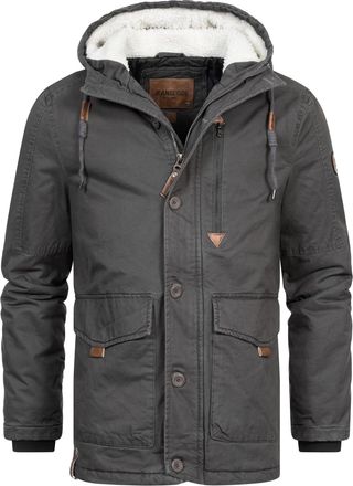 Indicode Herren INCrossing Winterjacke mit Kapuze gefüttert | Herrenjacke Wintermantel Parka Männer Dk Grey, XXL