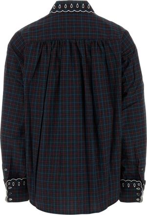 Marni Embroidered Poplin Blouse - Navy
