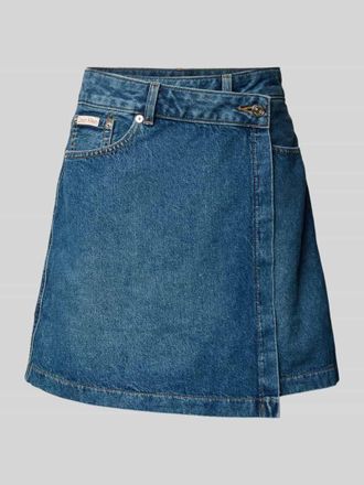 Calvin Klein Jeans Jeansrock in Wickel-Optik mit Label-Detail